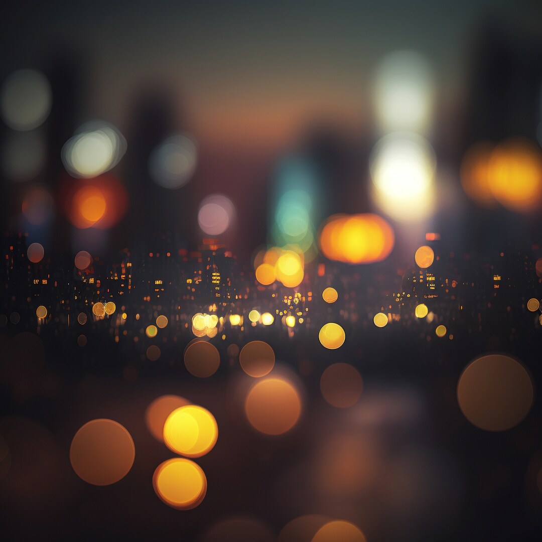 Black Bokeh City Superhero Digital Background, Digital Backdrop, AI ...