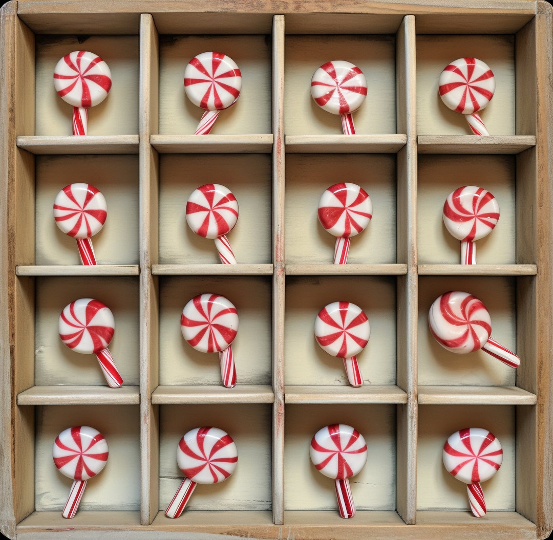 Peppermint Candy Empty Box Template, Christmas Themed Perfect for ...