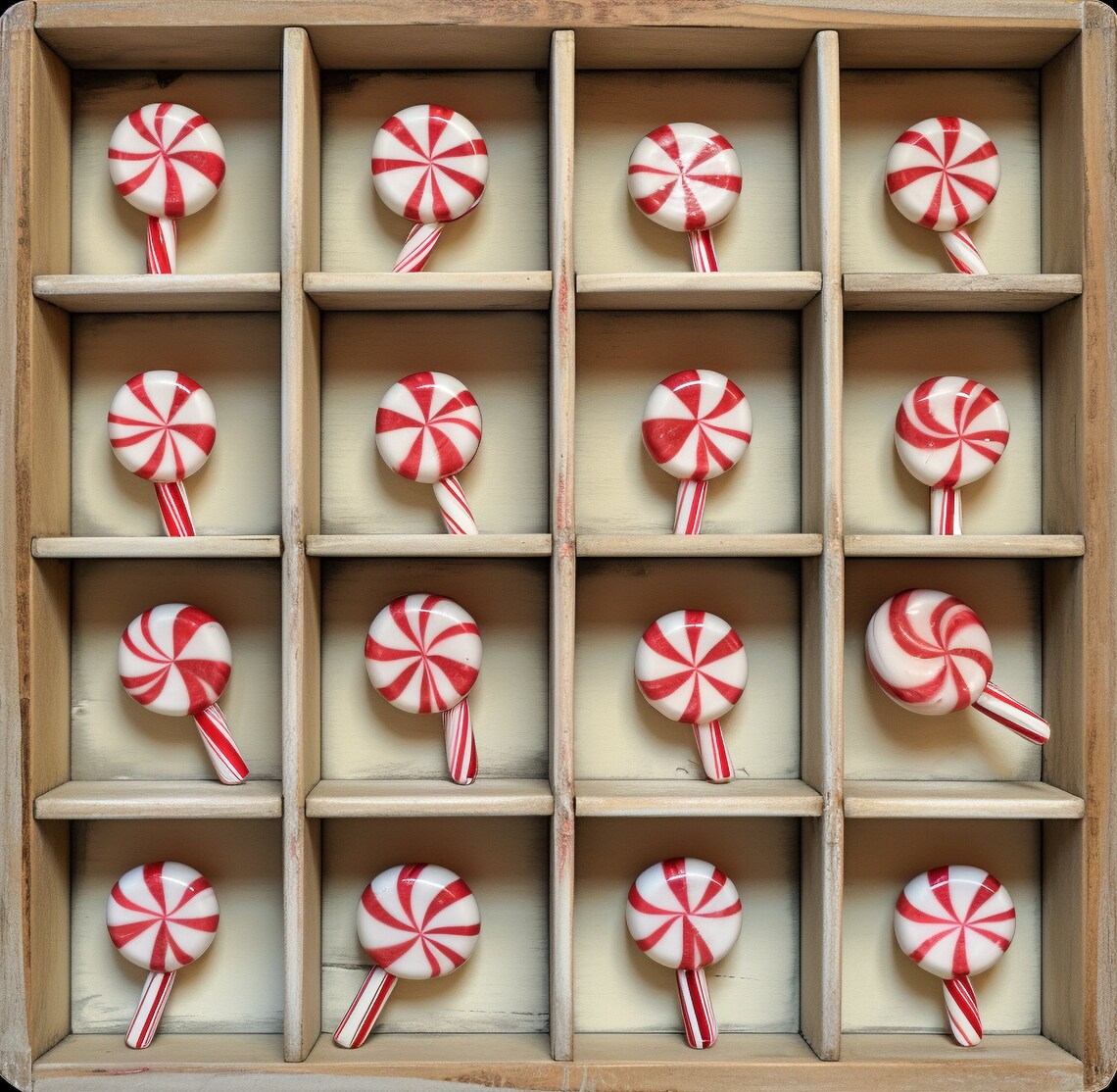 Peppermint Candy Empty Box Template, Christmas Themed Perfect for ...