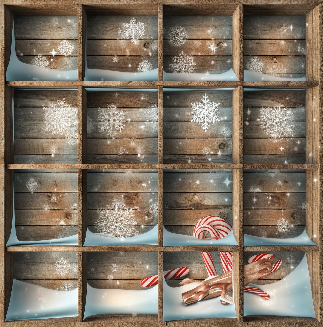 Scene Cardboard Box Template, Christmas Themed Perfect for Family Cards ...