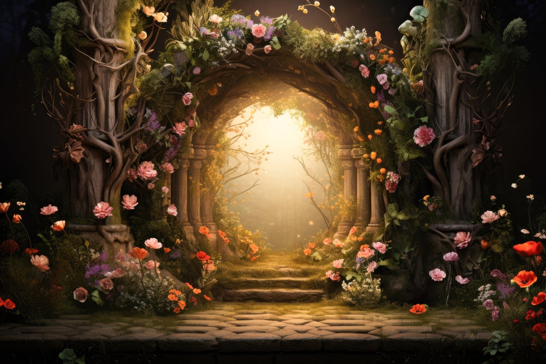 Digital Background Fairy Arch, Digital Backdrop Fairy Tale Photography ...