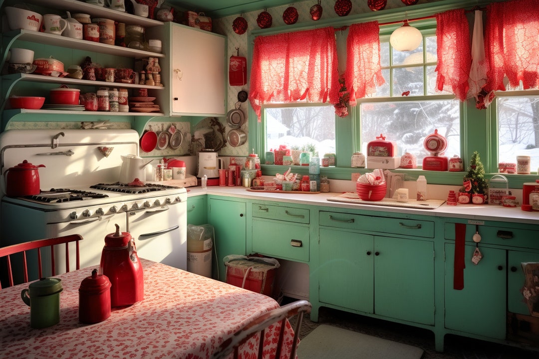 Christmas Digital Backdrop Christmas Kitchen, Baking Artistic ...