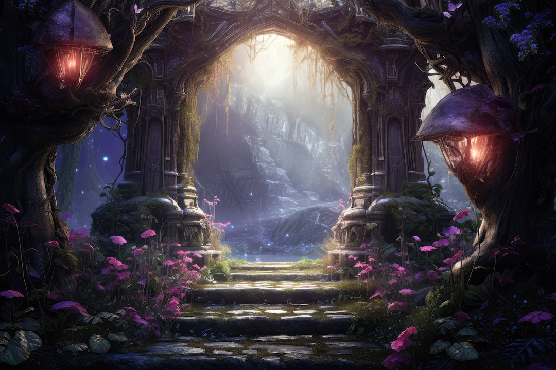 Digital Background Fairy Digital Backdrop Painterly Ruins Fairy Tale ...