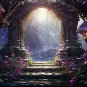 Digital Background Fairy Digital Backdrop Painterly Ruins Fairy Tale ...