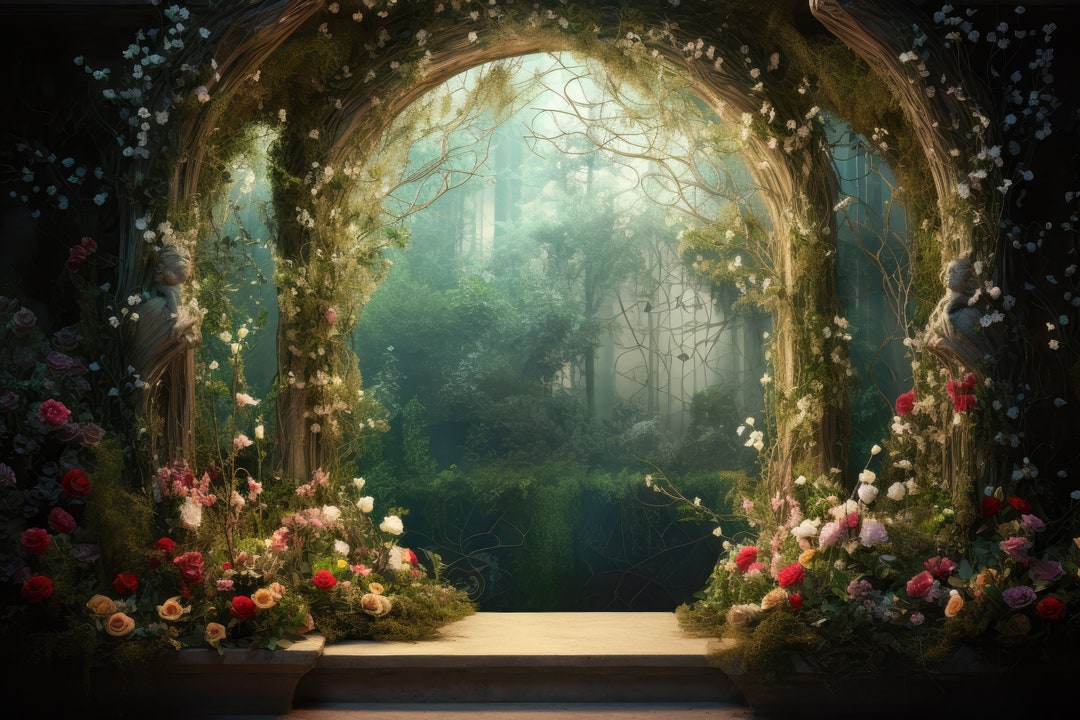 Fairy Tale Arch Digital Background Window Digital Backdrop Sparkle ...
