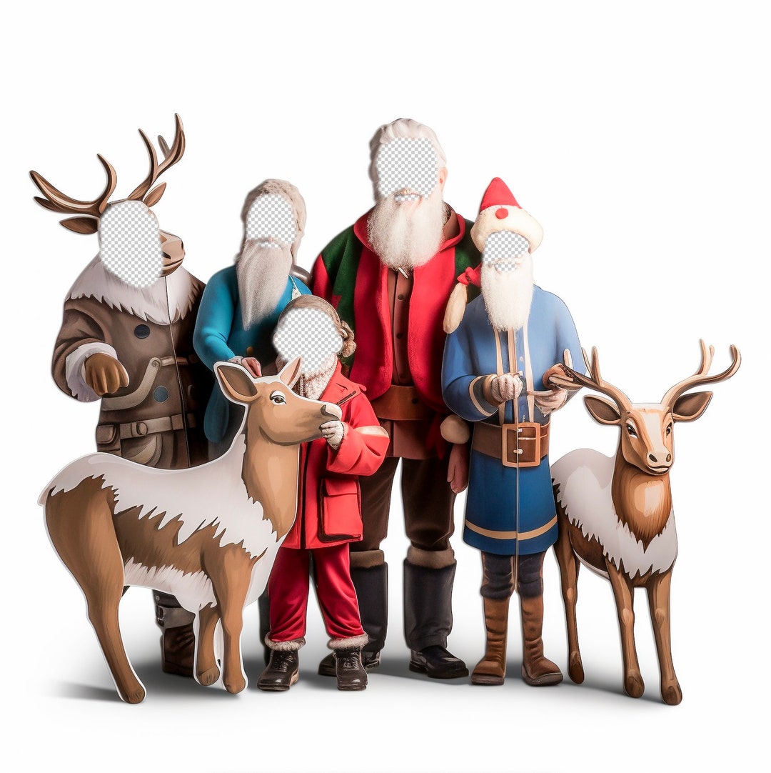 5 People Face Insert Digital Backdrop Christmas Digital Background ...