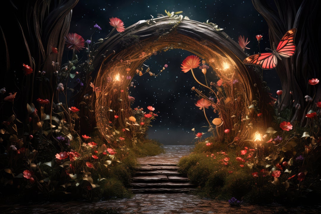 Digital Background Night Fairy Digital Backdrop Painterly Art Fairy ...