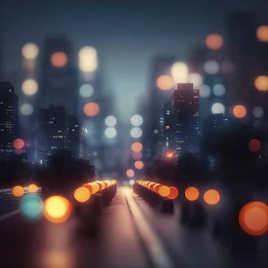 Bokeh City Superhero Digital Background, Digital Backdrop, AI Fine Art ...