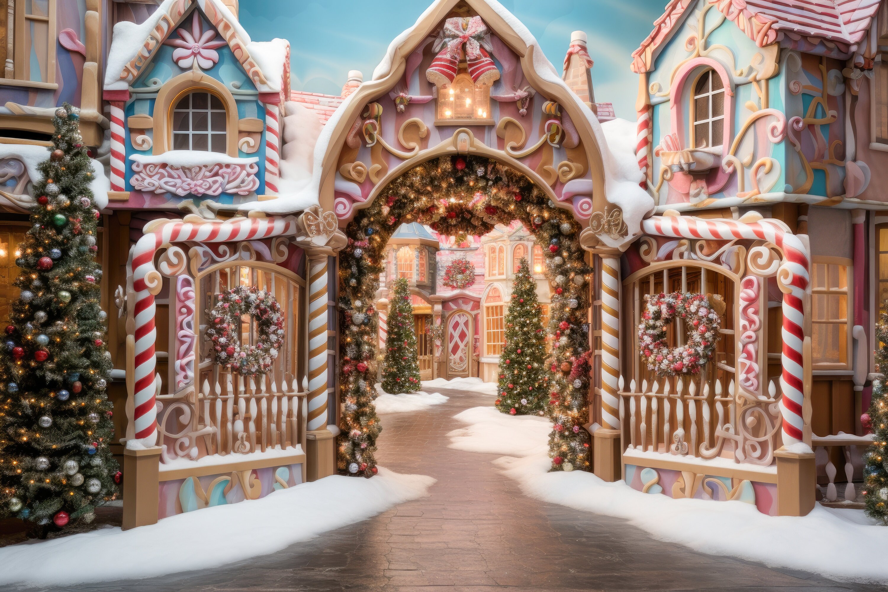 Christmas Digital Backdrop Santa's Toy Land Digital Background Elf ...