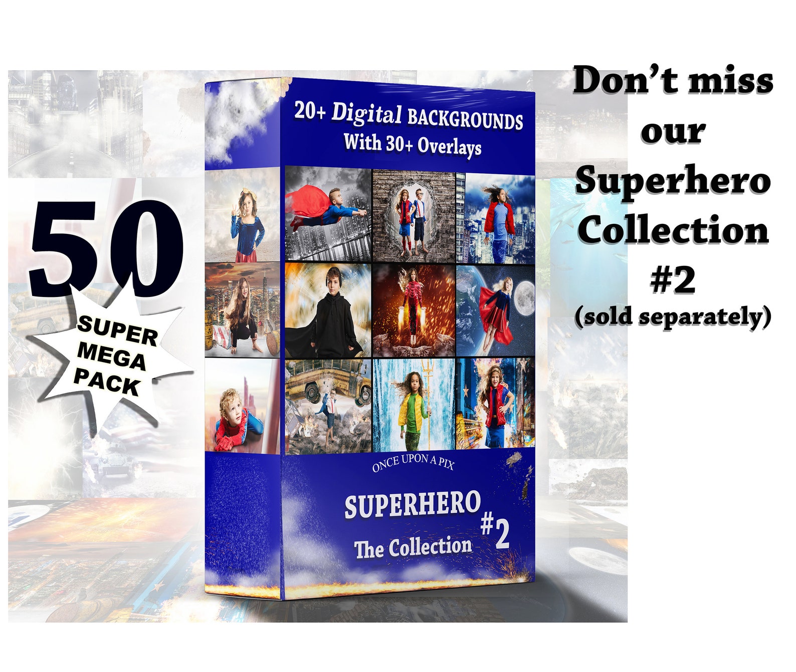 50+ Superhero Digital Backgrounds, Digital Backdrops, Custom Made ...