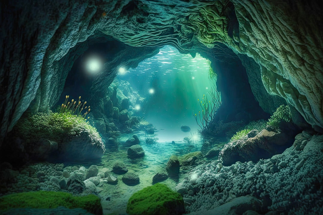Mermaid Digital Backdrop Mermaid Digital, Painterly Background Ocean ...