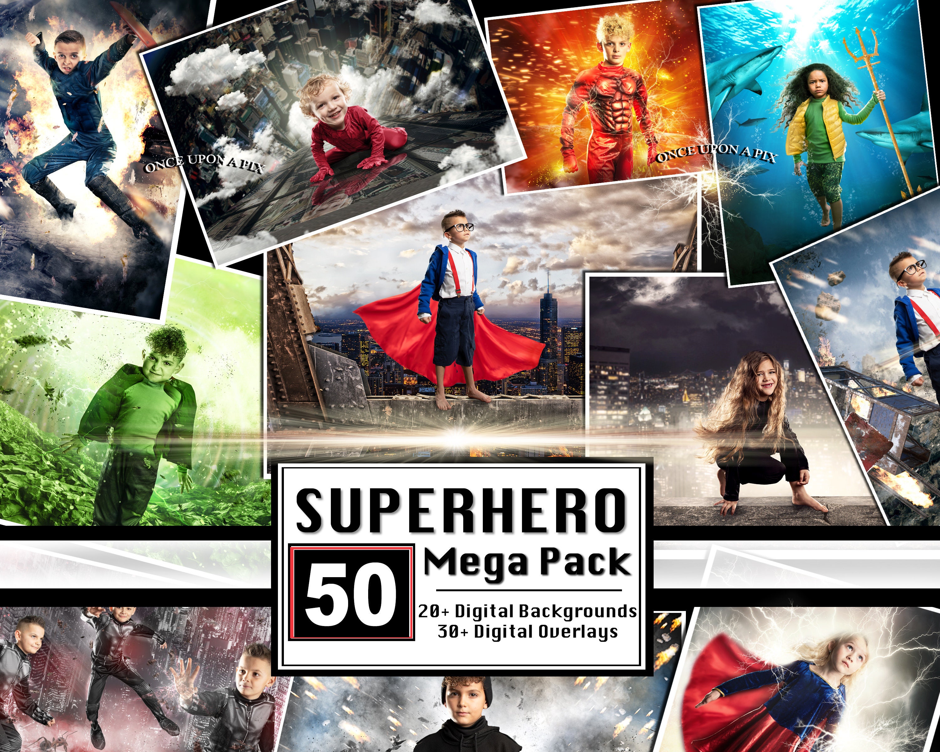 50 Superhero Digital Backgrounds Digital Backdrops - Etsy