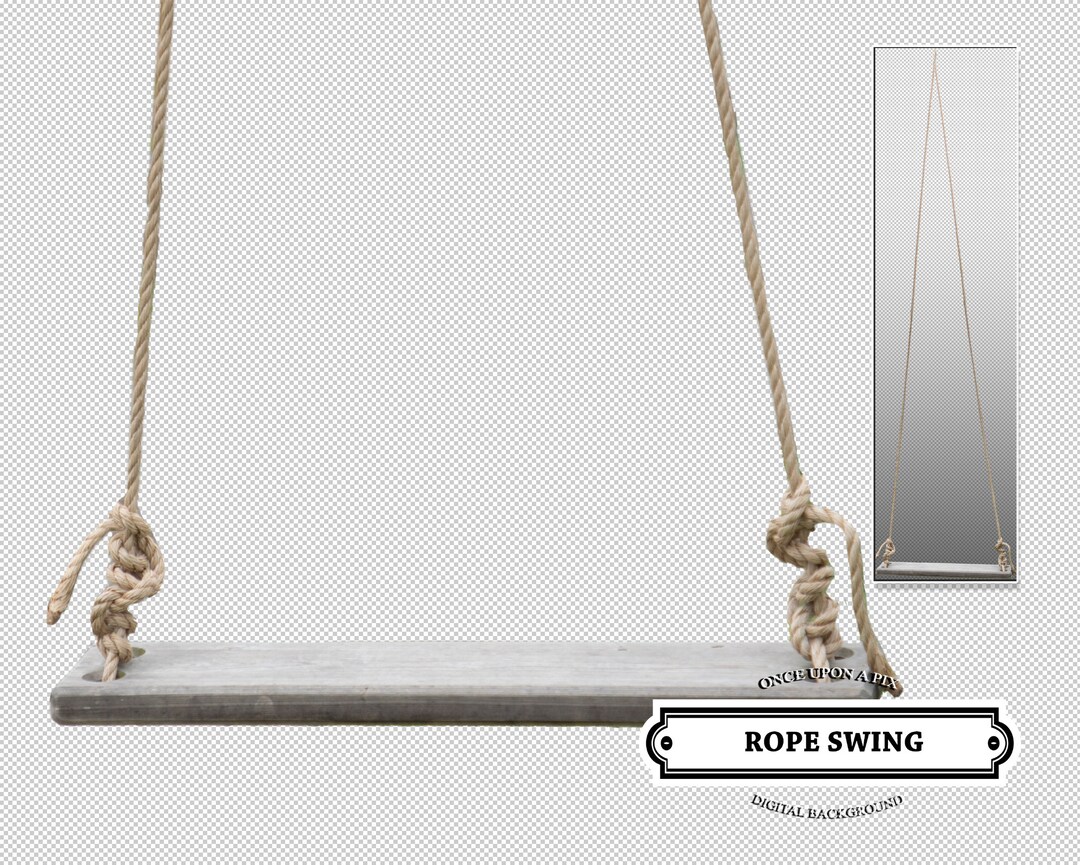 Small Digital Rope Swing PNG Photoshop Overlay Digital Wooden Board ...
