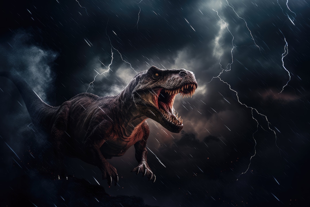 T-rex Digital Backdrop T-rex Background, Lighting Dinosaur Digital ...