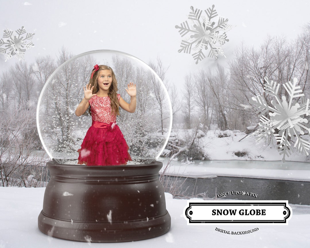 Christmas Digital Background, Snow Globe Digital Backdrop, Holiday Snow ...