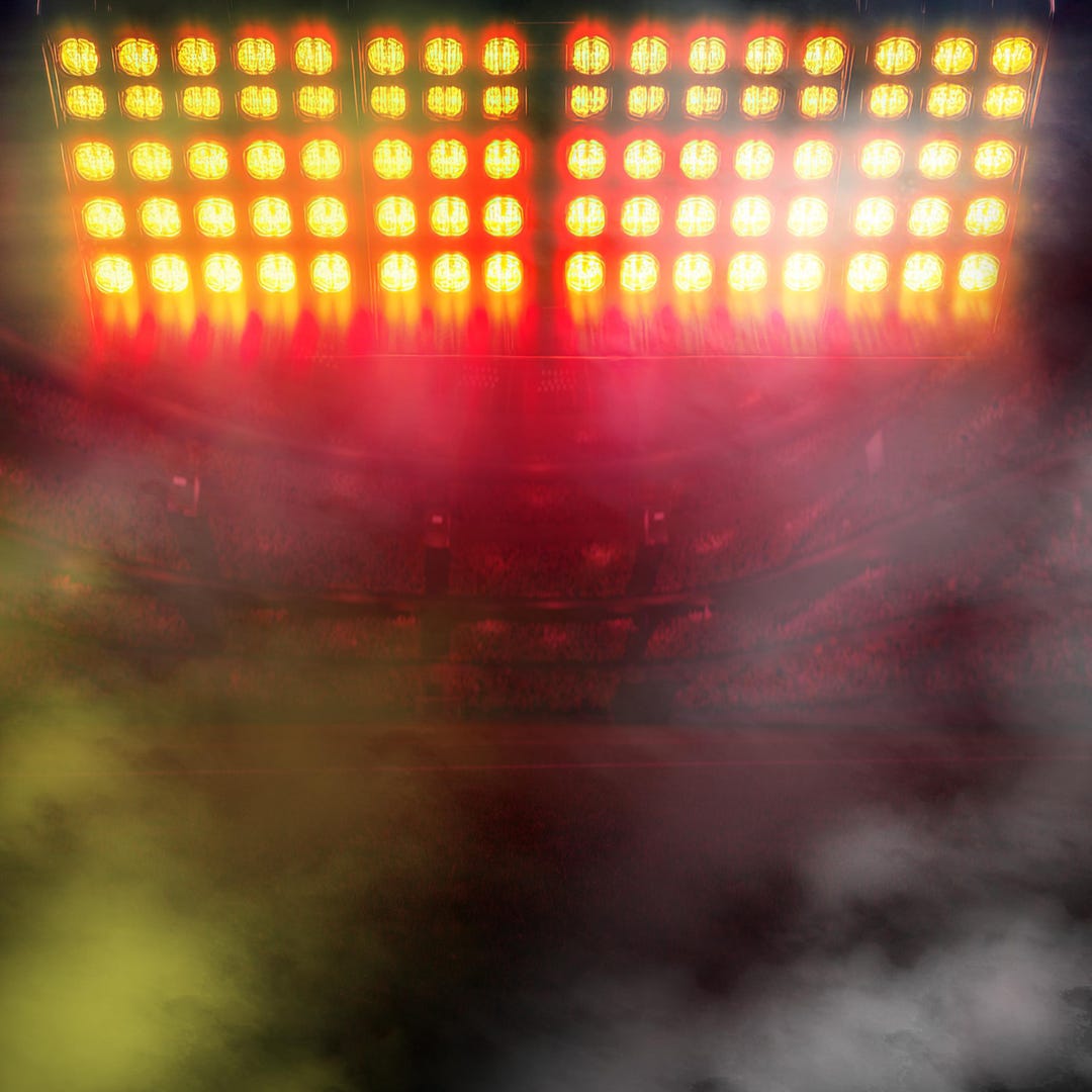 Sports Stadium Lights Digital Background Smokey Red Yellow Backdrop ...