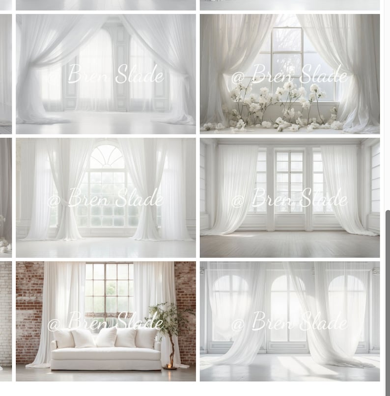 30 Backlit Window Digital Backdrops White Room Photoshop Overlays ...