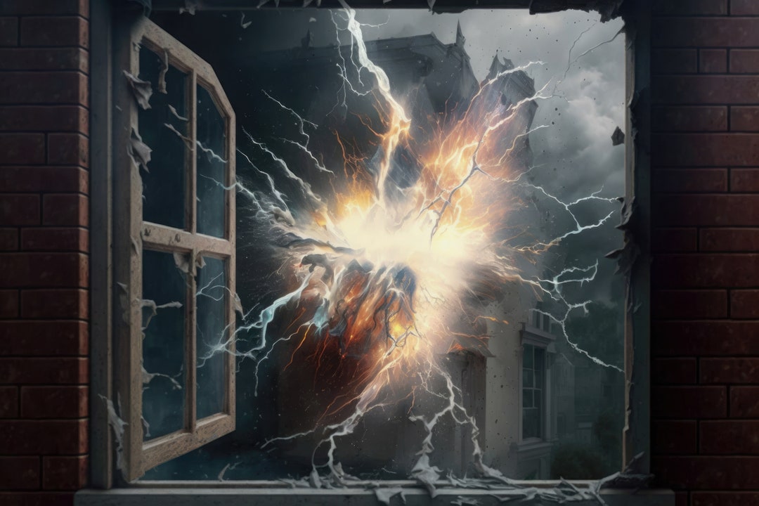 Window Explosion Superhero Digital Background Digital Backdrop AI Art ...