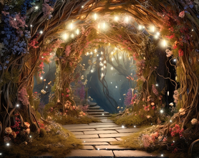 Digital Background Fairy Glitter Glow Digital Backdrop Painterly Fairy ...