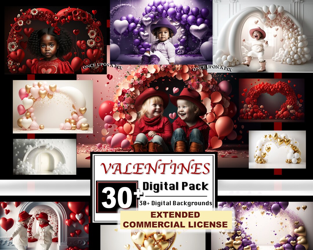 Digital Background, Digital Backdrop, Valentines Digital Backgrounds ...