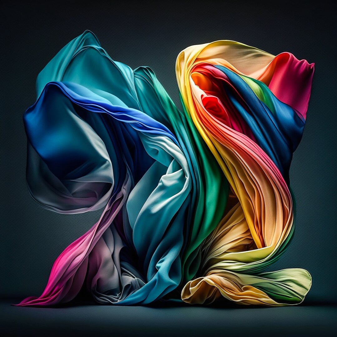 Flowing Silk Digital Backdrop Overlay Dark Rainbow Digital Backdrops ...