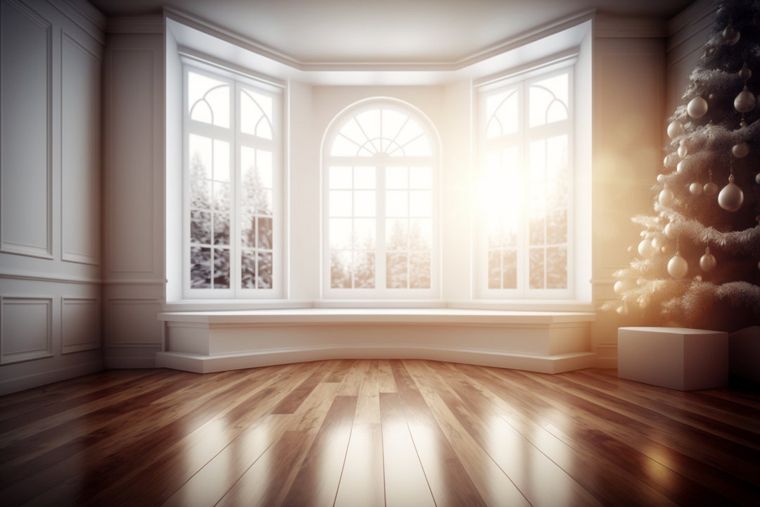 Digital Backdrop Christmas, Empty Room Shallow Depth of Field, Wood ...