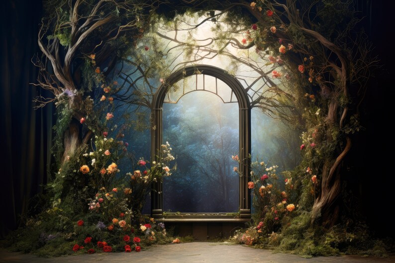 Digital Background Window Vines Digital Backdrop Fairy Tale Photography ...