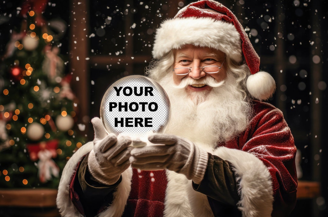 Digital Backdrop, Easy Santa Photo Snow Globe Digital Background ...