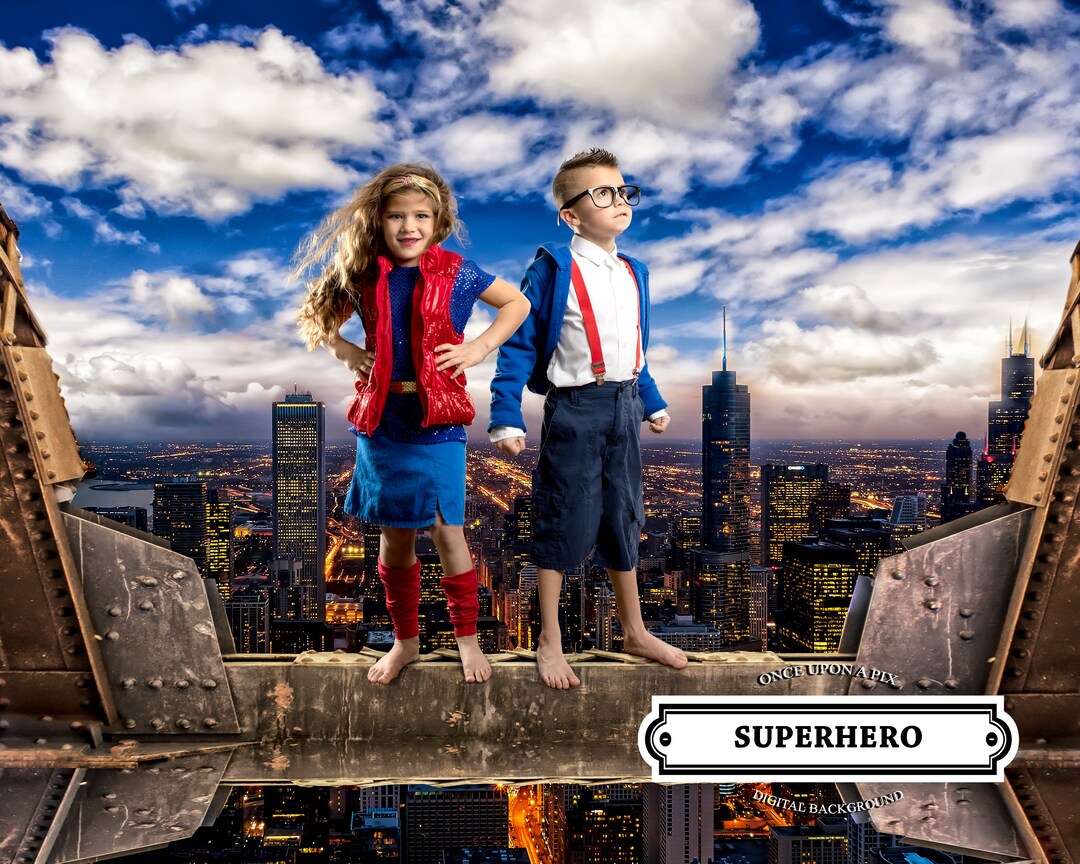 Superhero Digital Background Super Hero Backdrop for Photoshop, Train ...