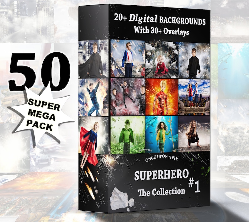 50 Superhero Digital Backgrounds Digital Backdrops - Etsy