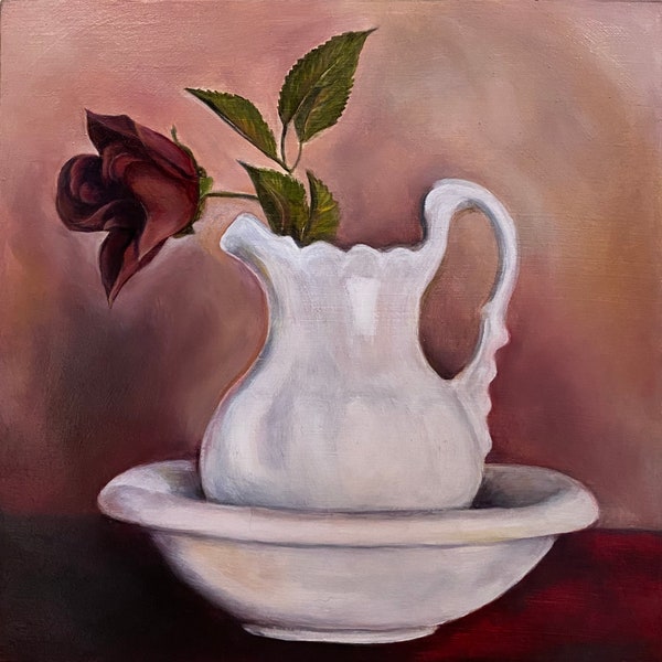 Pink Rose Pitcher - Etsy