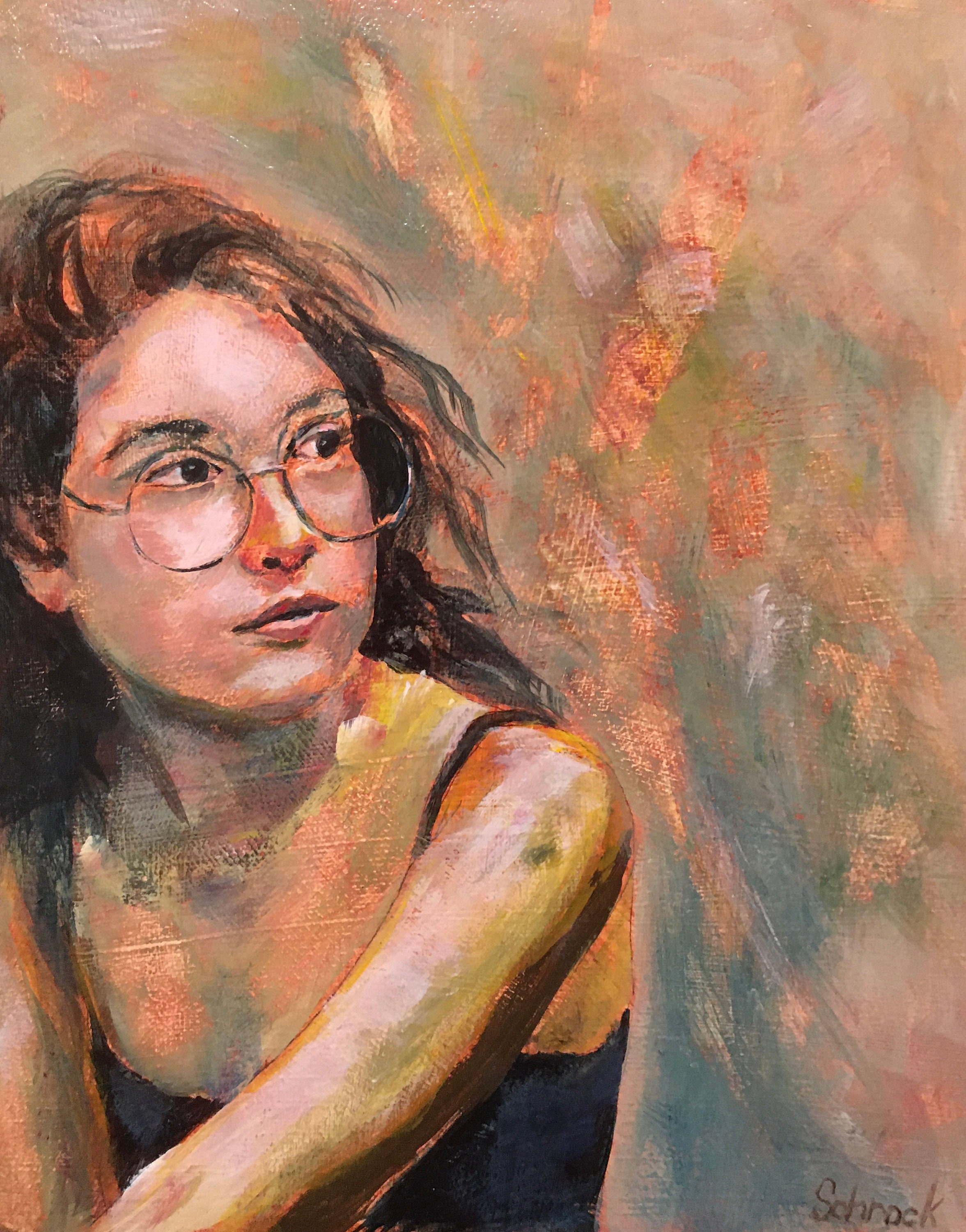 Shy Girl Painting