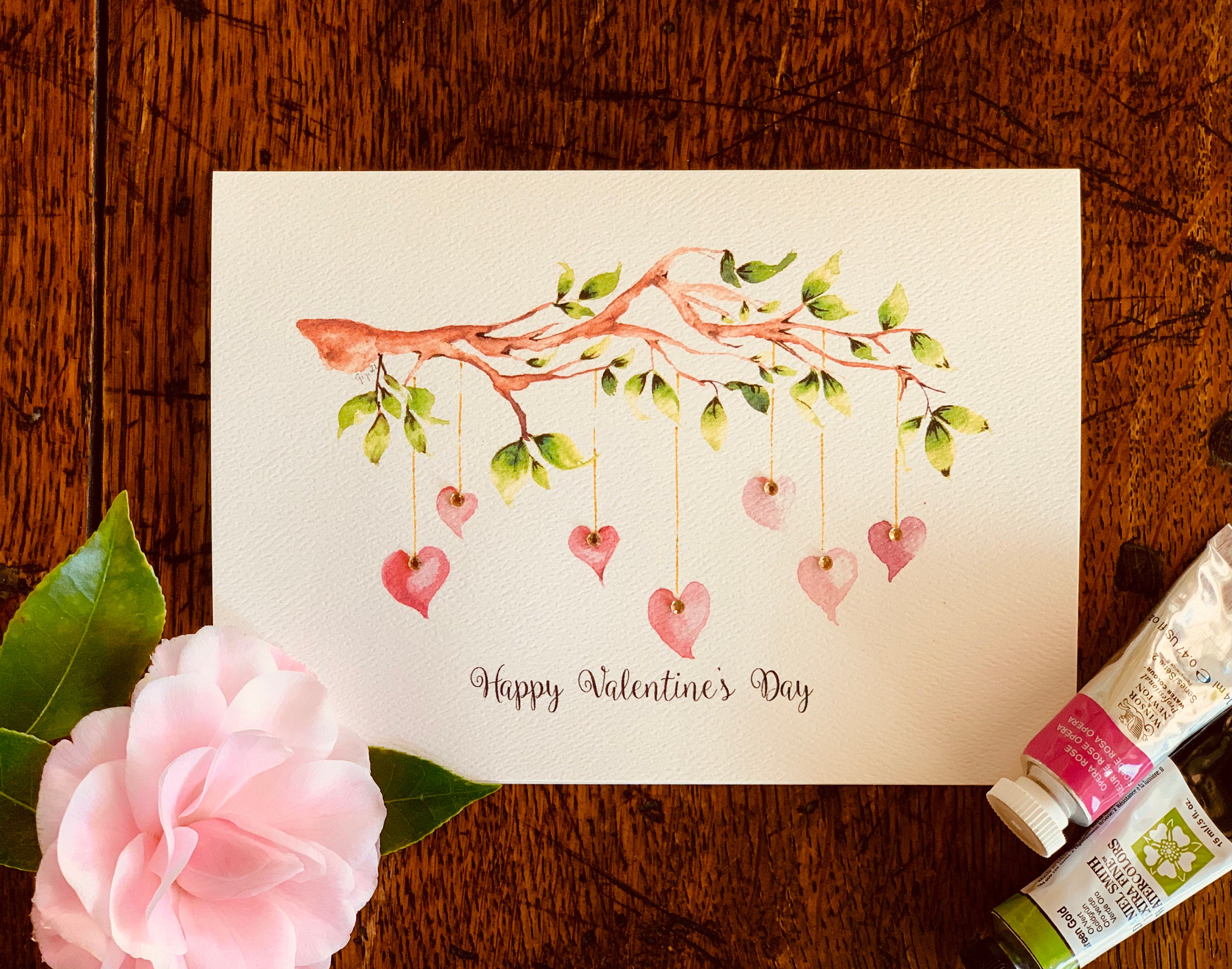 Handmade Watercolor Card, Valentine Card - Etsy