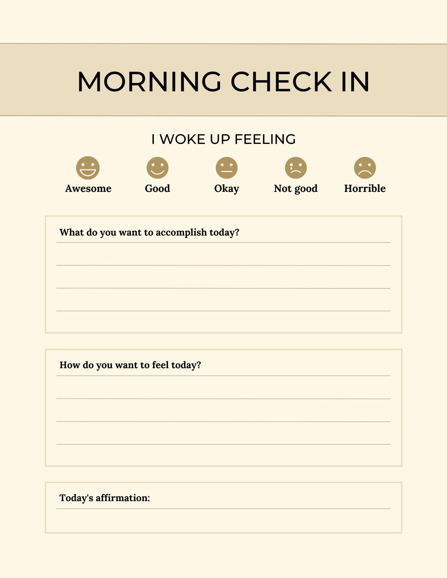 Digital/printable Daily Check in Sheets/ Mental Health / - Etsy