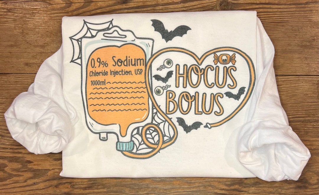 Hocus Bolus Funny Nurse Long Sleeve White T-shirt - Etsy