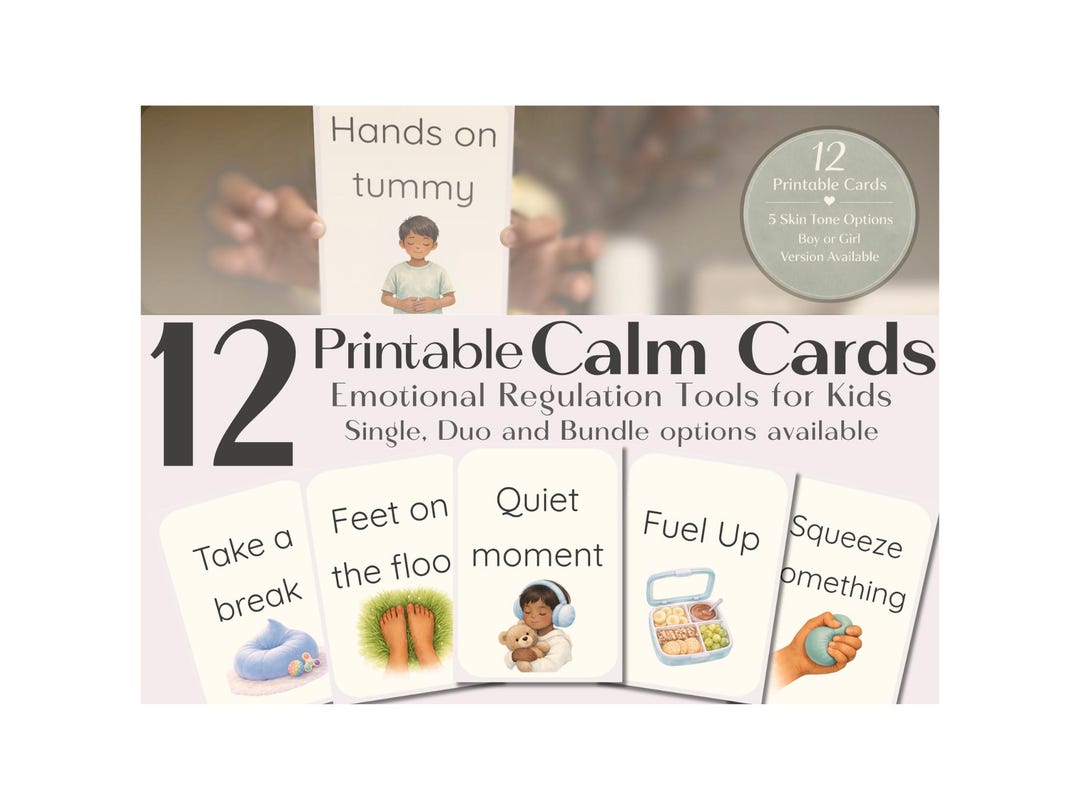 Printable Calm Cards for Kids – Emotional Regulation Tools (digital ...