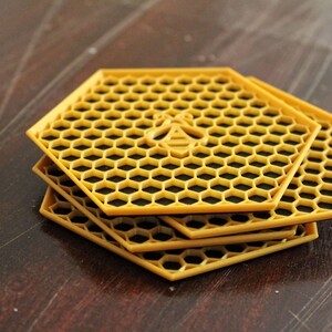 3D Printed Bee Honeycomb Drink Coasters - Etsy