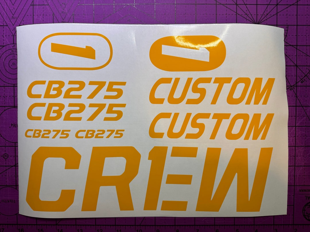 Custom Crew CB275 Frame Decal Set - Etsy