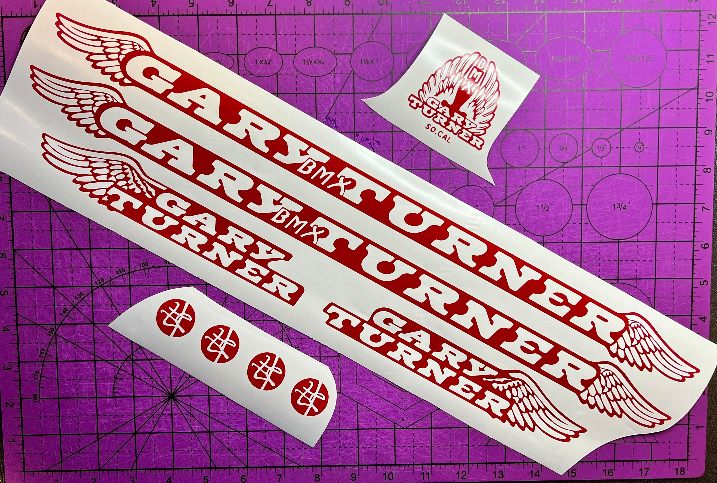 Custom Gary Turner Frame Decal Set With Wings | Etsy