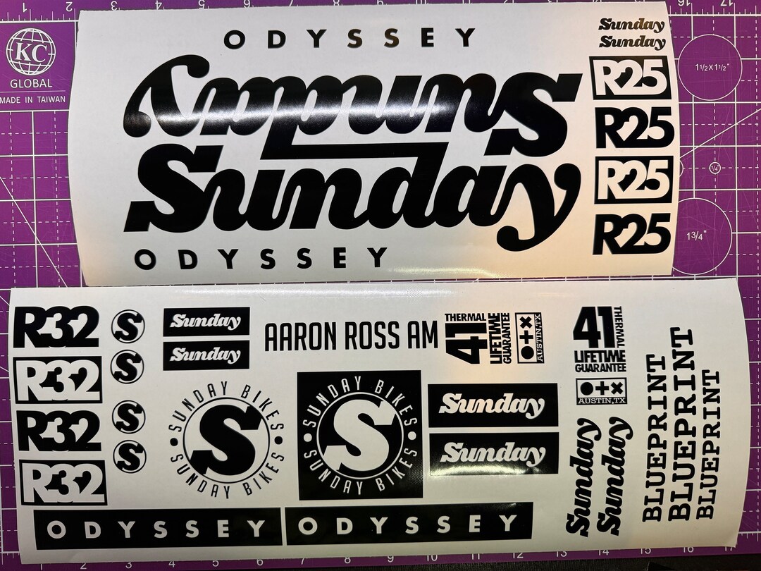 Custom Sunday Blueprint Frame Decal Set - Etsy