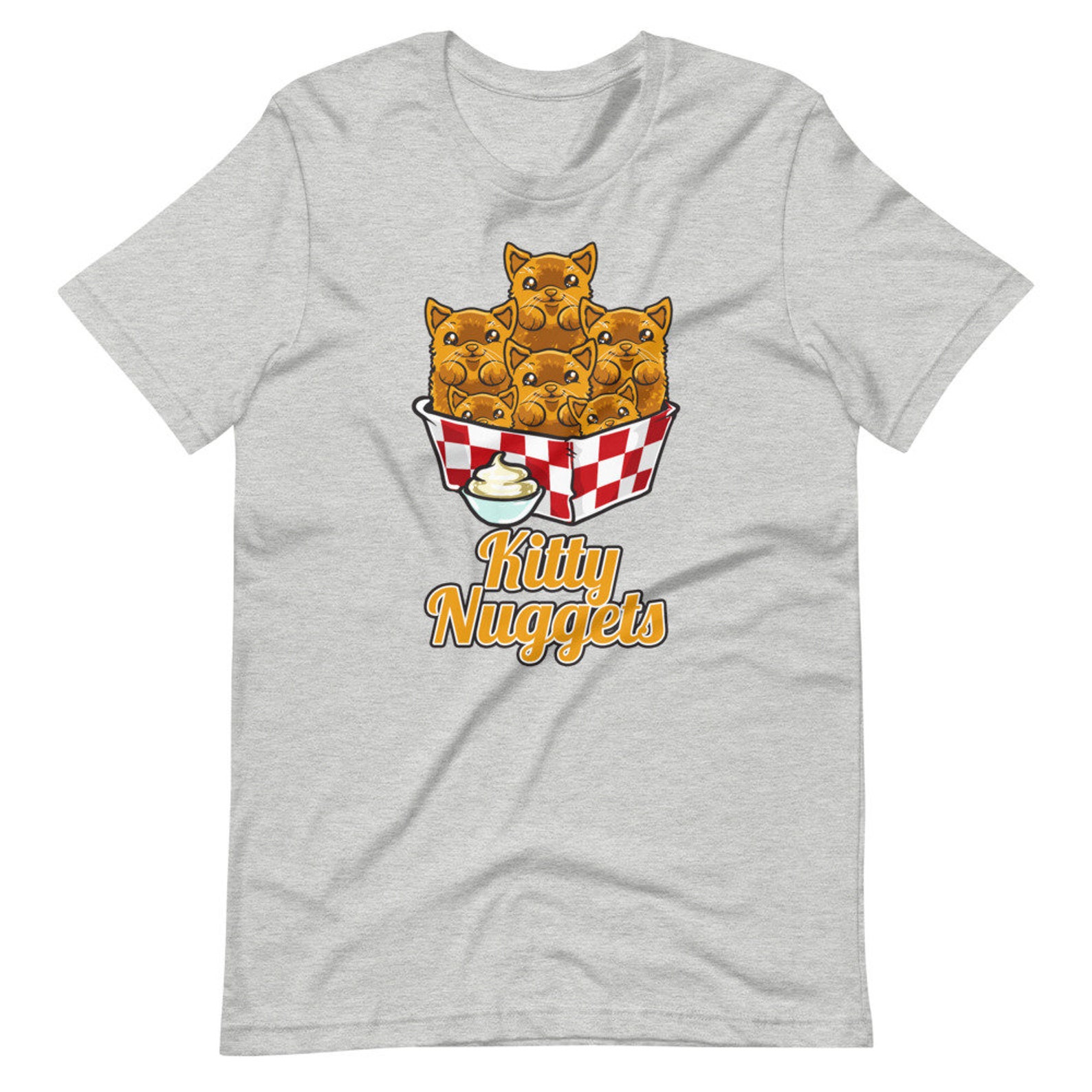 Kitten Nuggets Adorable Cat and Chicken Nugget Lover Short Sleeve ...