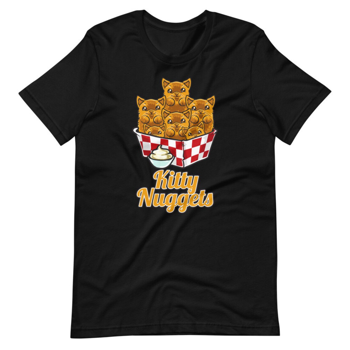 Kitten Nuggets Adorable Cat and Chicken Nugget Lover Short Sleeve ...