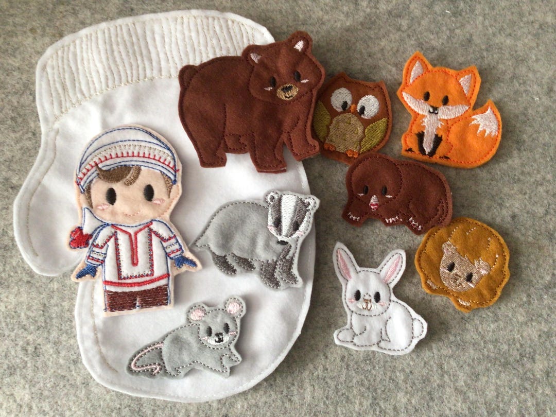 The Mitten Finger Puppets - Etsy