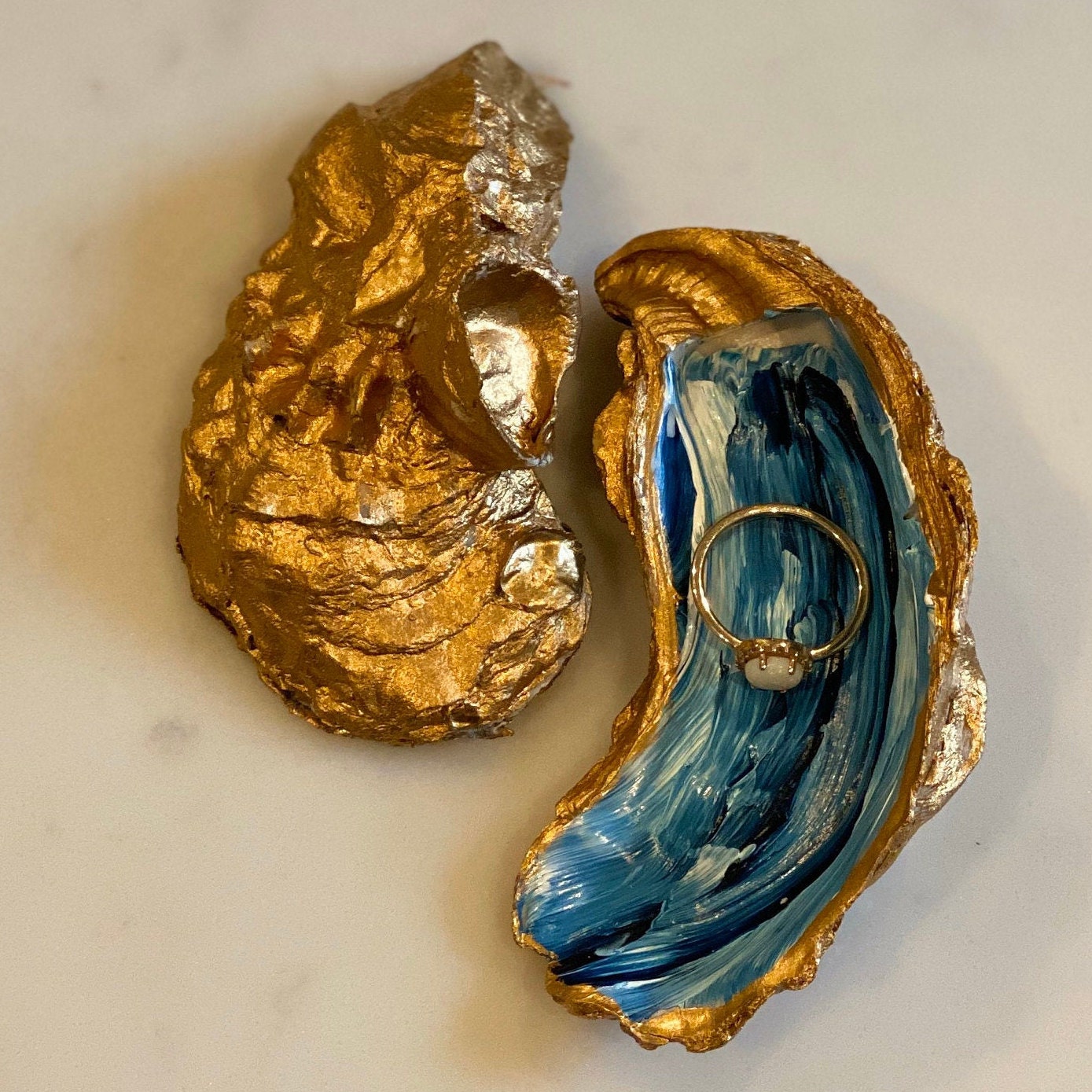 Hand Gilded Decorative Oyster Shell - Etsy