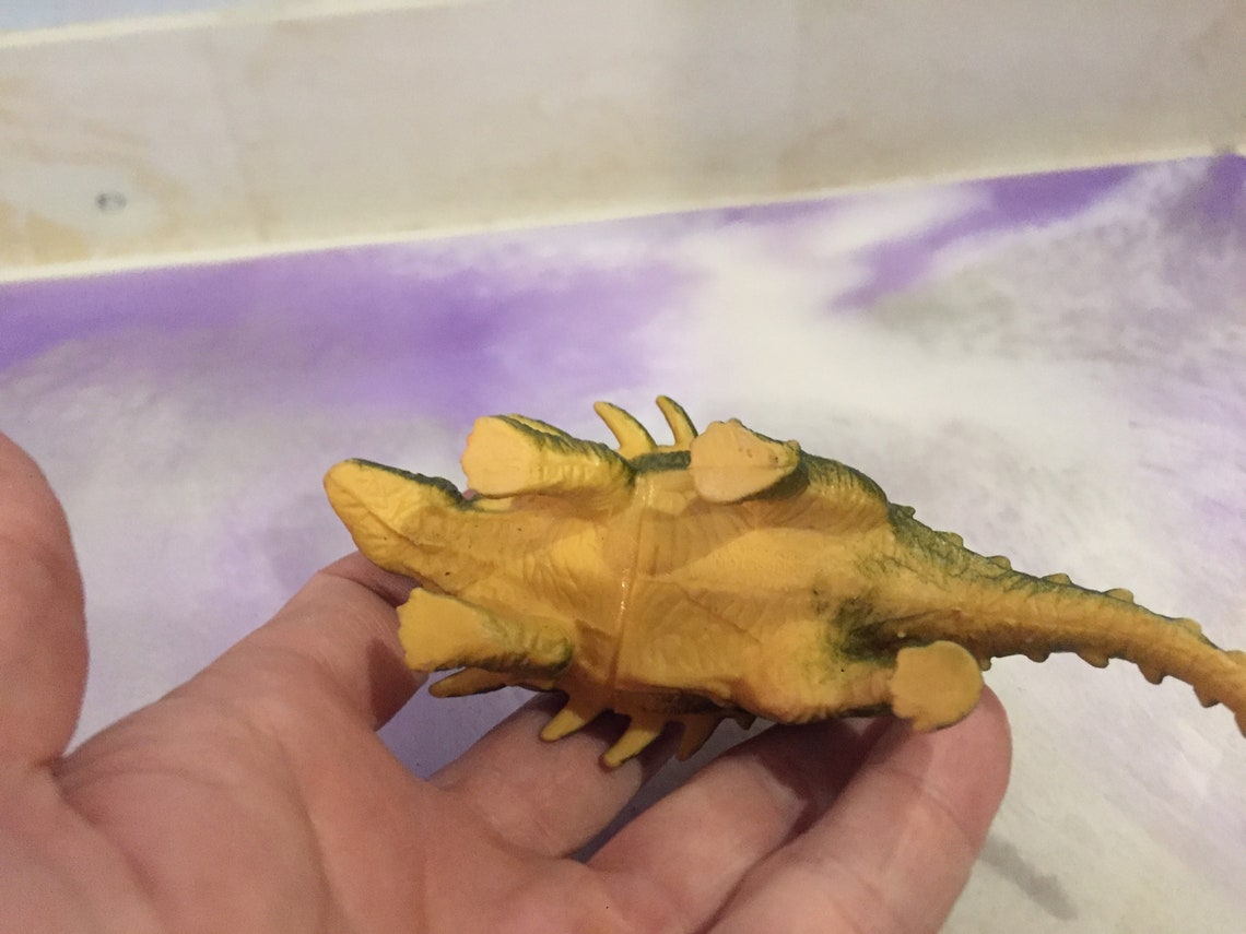 Vintage 1980s Ankylosaurus green and Yellow Made in China - Etsy