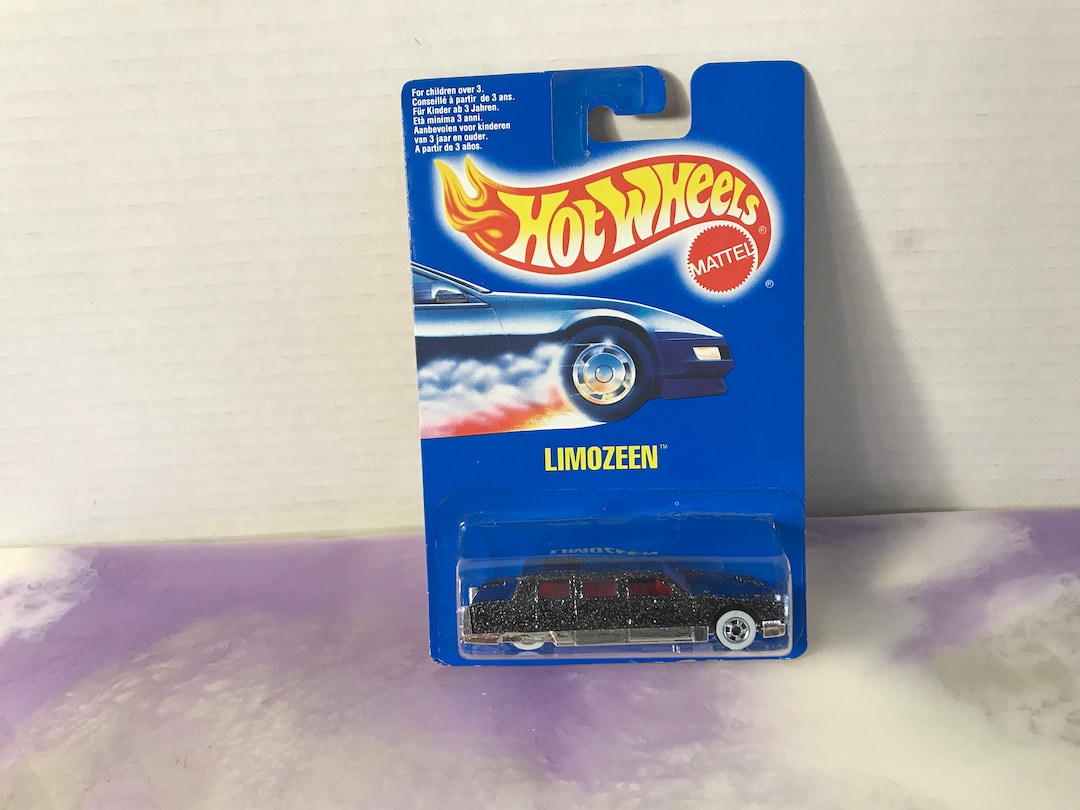 Vintage Hot Wheels 1991 LIMOZEEN 1991 Black Sparkle Car Mint on Card ...