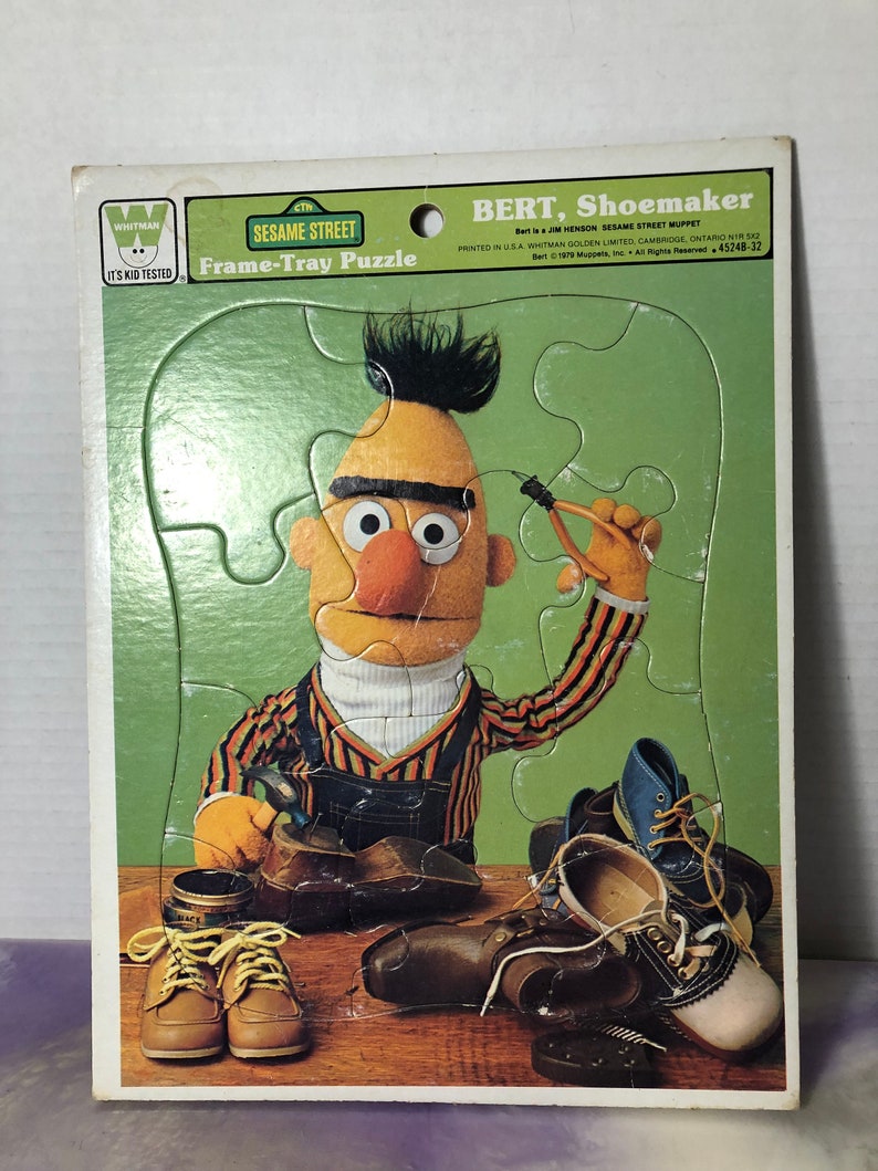 Vintage Whitman Sesame Street Frame Tray Puzzle 1970s' Bert and Ernie ...