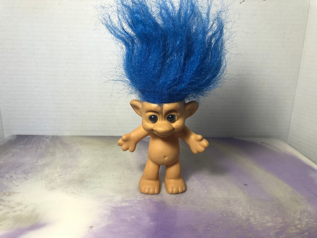 Yellow Haired Troll - Russ Troll Doll - Blue Hair - Rare Vintage 90's ...