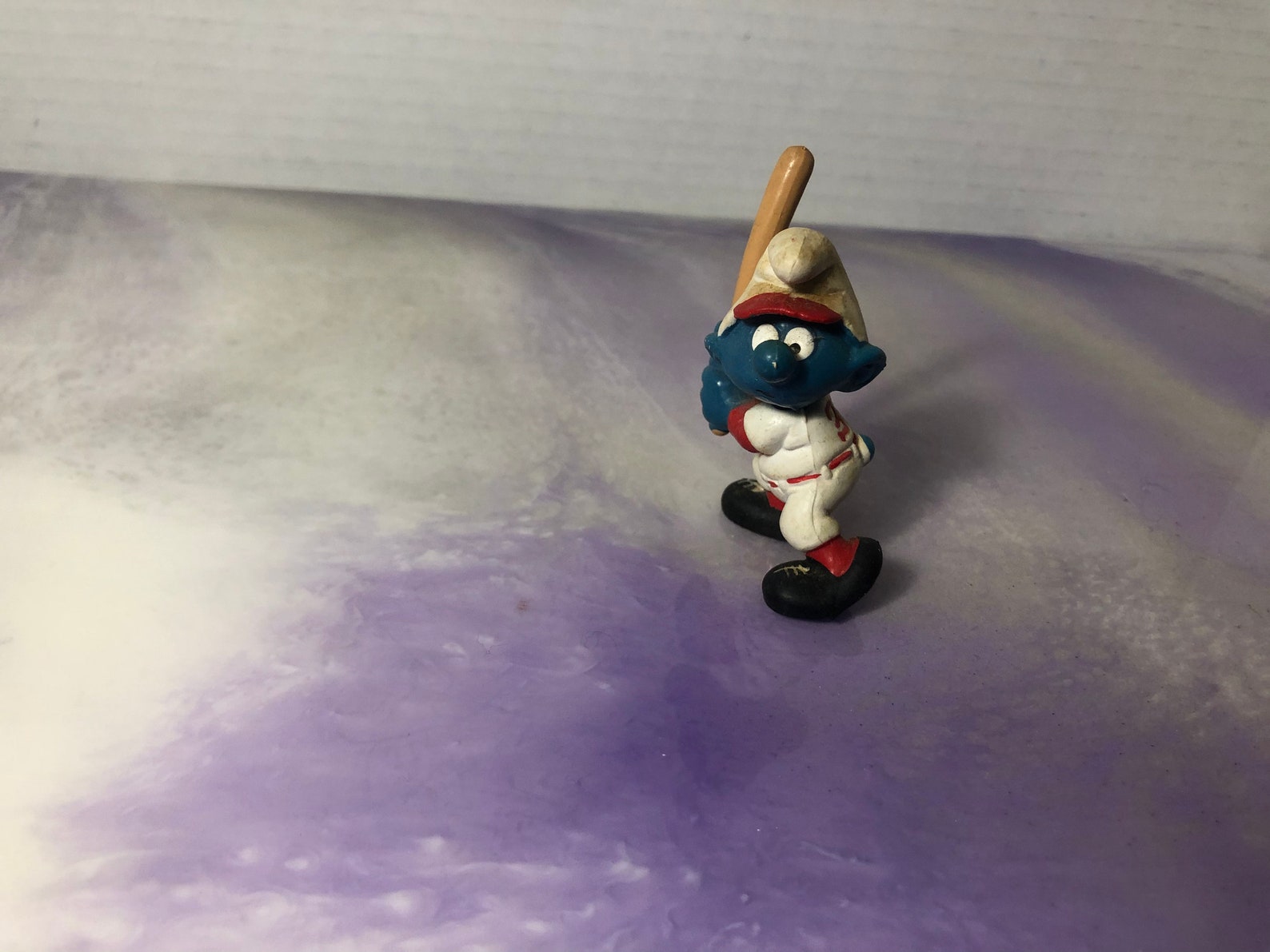 Vintage SMURFS Smurf Baseball Player Figure PVC Cake Topper | Etsy