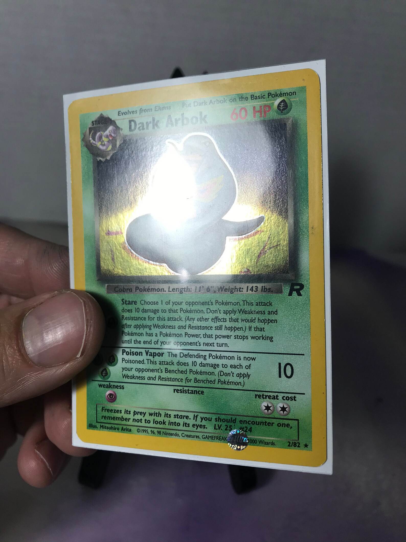 Vintage Pokemon Trading Card Game 2000 Dark Arbok 2/82 Team - Etsy